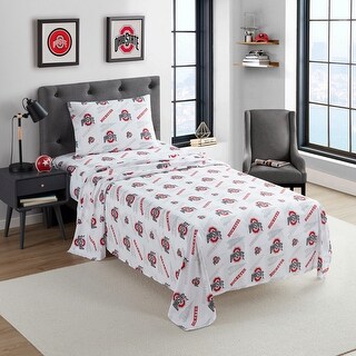 NCAA Officially Licenced Ohio State Buckeyes Sheet Set - Bed Bath ...