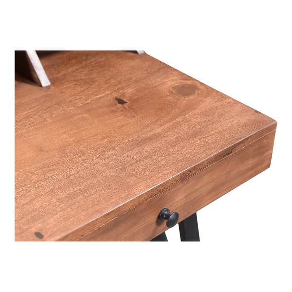 Aurelle Home Modern Acacia Wood Desk with Drawers - Bed Bath & Beyond ...