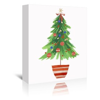 5" x 7" Holiday Decorated Tree by Pi Holiday Wrapped Canvas Wall Art ...