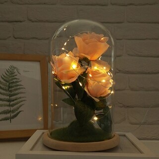 Romantic Immortal Flower Micro Landscape Rose Simulation Glass Shade ...