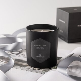 Subrtex 12-oz Herbal Floral Scented Soy Wax Glass Bottle Scented Candle ...