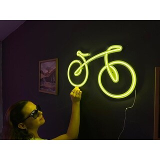 Bicycle Neon Sign - Neon Sign - Neon LED Metal Wall Art, Modern Bike ...