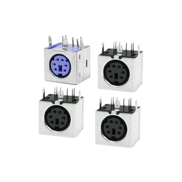 4 Pcs Replcement S-video 6 Pin Female PCB Mount Mini Din Sockets ...