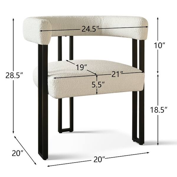 Boucle Upholstered Arm Chair(Set of 2) - Bed Bath & Beyond - 39856243