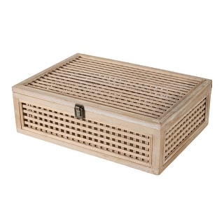 A&B Home Natural Textural Basketweave Decorative Box - Bed Bath ...