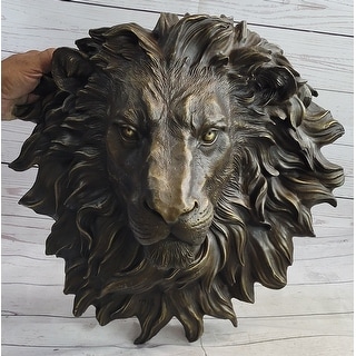 Wall Mounted Hanging Lion Head Bust Sculpture Decor Signed Original ...