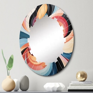 Designart "Opt Art Chromatic Elixir VII" Abstract Modern Wall Mirror ...