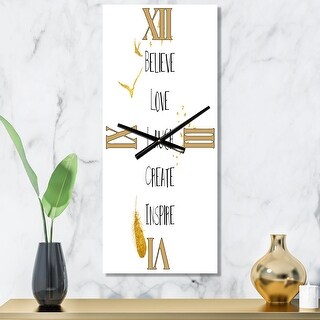 Designart 'Inspirational Quote On White and Gold' Traditional Large ...