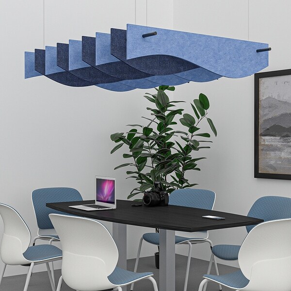 eSCAPE Series 5' L Alternating Angles Acoustical Ceiling Baffles - Bed ...