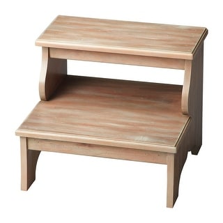 Offex Melrose Transitional Driftwood Rectangular Step Stool - 16"L x 18 ...