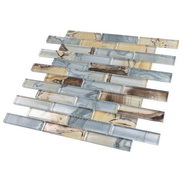 TileGen. Sahara Glass Mosaic in Blue Wall Tile (10 sheets/9.7sqft ...