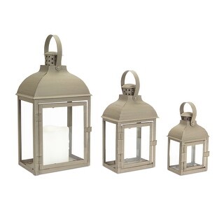 Set of 3 Distressed Hanging Lanterns 14" - Bed Bath & Beyond - 36958938