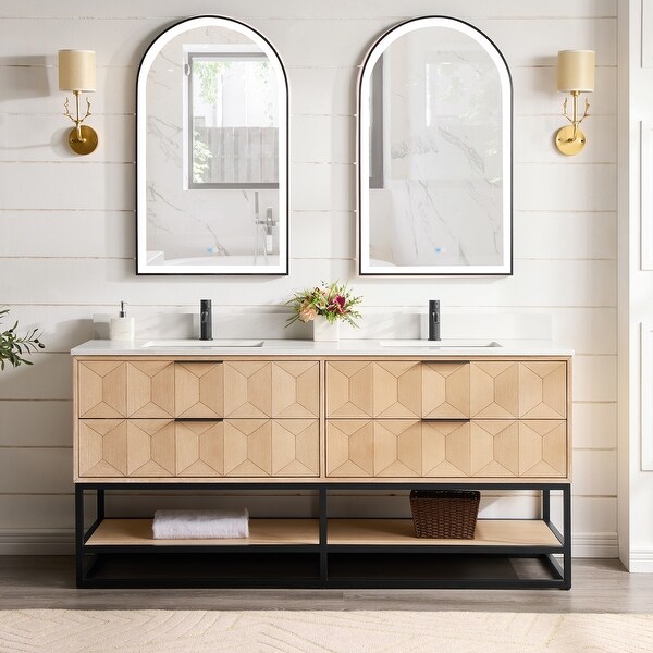Vegadeo Bath Vanity with One-Piece Composite Stone Sink Top - Bed Bath ...