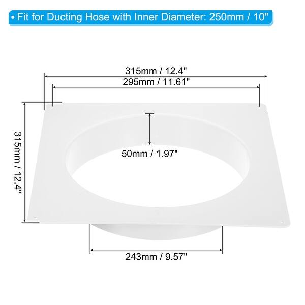 4 Inch Duct Connector Flange Dryer Vent Wall Plate Ducting Plate White ...