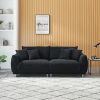89" Fluffy Cloud Couches Sectional, Modern Minimalist Sofas With Two ...