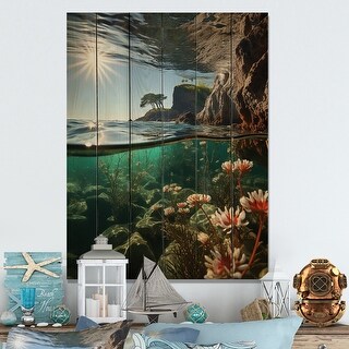 Designart "Underwater Beach Photo III" Nautical & Beach Print on ...