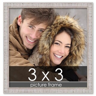 3x3 Distressed/Aged White Complete Wood Square Picture Frame with UV ...