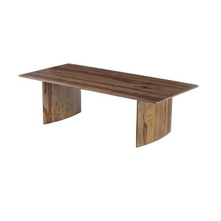 Dice 47 Inch Coffee Table, Rectangular Top, Dual Base, Brown Sheesham Wood - Bed Bath & Beyond ...