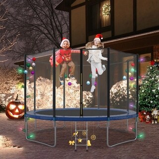 Trampoline 12FT Jump Recreational Trampolines with Enclosure Net - Bed ...