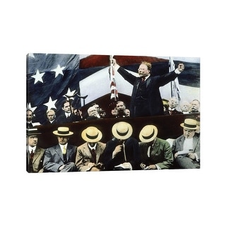 iCanvas "Theodore Roosevelt Campaigning For President Under the Bull ...