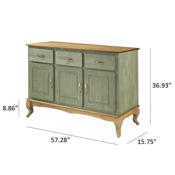 rustic green buffet cabinet