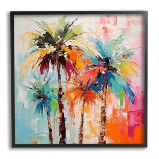 Stupell Abstract Palm Tree Painting Framed Giclee Art Design by Irena ...