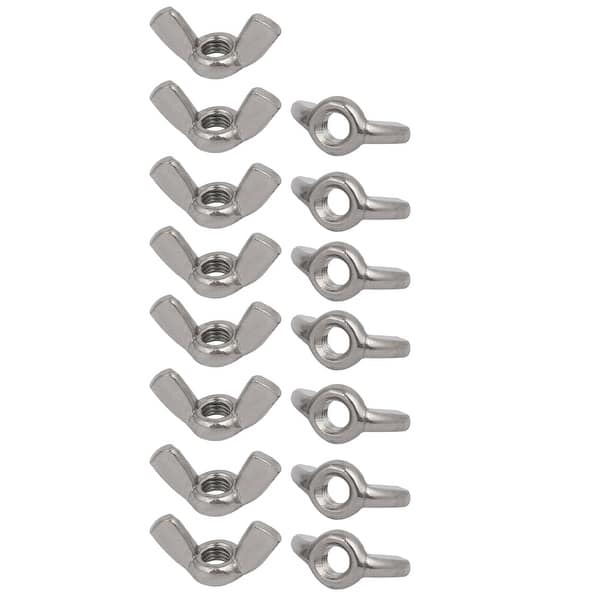 M5 Thread 0.8mm Pitch 304 Stainless Steel Wingnut Butterfly Nut 15pcs ...