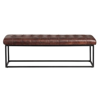 Buffalo Leather Iron Bench - Bed Bath & Beyond - 36832161