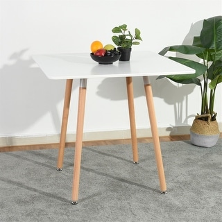 Square Dining Table MDF Top and Beech Wooden Leg - Bed Bath & Beyond ...