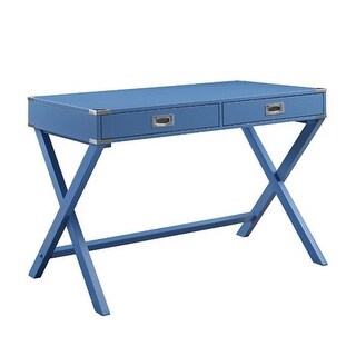 Writing Desk for Office, Study, Bedroom, Blue Finish - Bed Bath ...