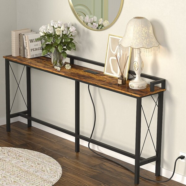 Console table with usb store