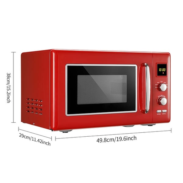 900W Retro Safety Microwave with Display and Silver Handle - Bed Bath ...