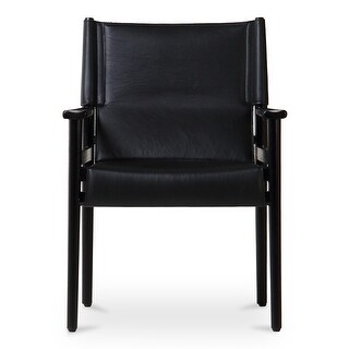 NADAAL STUDIOS Anouk, Dining Chairs with Top Grain Leather, Black - Bed ...
