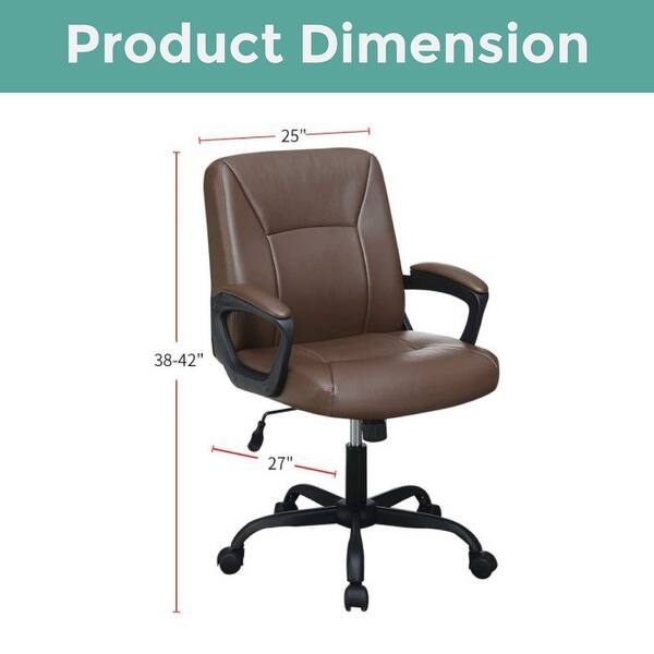 Ribbed design desk chair Brown computer chair Polyurethane rolling ...