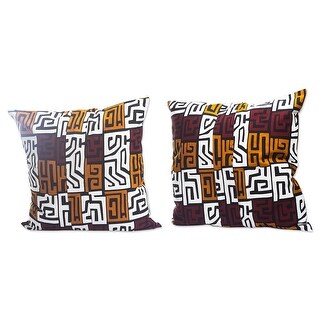 Novica Handmade Akwaaba Cotton Cushion Covers (Pair) - Bed Bath ...
