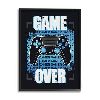Stupell Game Over Controller Phrase Framed Giclee Art by Angela Nickeas ...