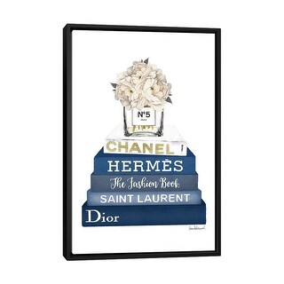 iCanvas "Mutted Navy Books With White Peony Vase" by Amanda Greenwood ...