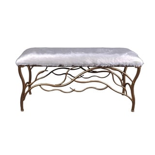 42" Gold and White Glam Styled Rectangular Bench - Bed Bath & Beyond ...