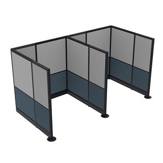 2 Person U-Shaped Workstation Wall Partition Powered Office Divider ...