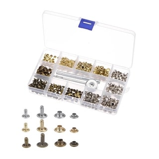 180Sets Leather Rivets Kit 3 Colors 2 Sizes with 3PCS Setting Tools for ...