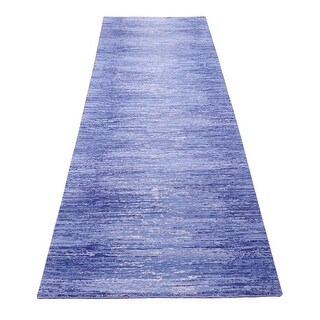 Shahbanu Rugs Hand Knotted Zero Pile Pure Wool Only Horizontal Ombre ...