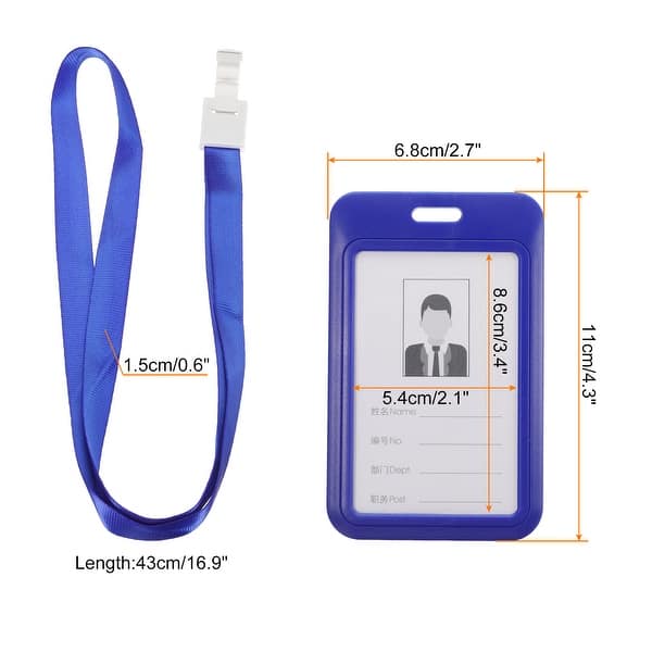 ID Badge Holders, Vertical Name Tags ABS Slide Cover with Neck Lanyard ...