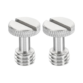 2Pcs 3/8"-16 Thread 19mm Length Camera Fixing Screw Flat Slot Tripod ...