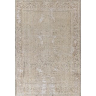 Muted Distressed Traditional Kerman Persian Wool Area Rug Hand-knotted ...