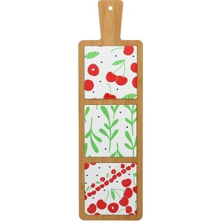 Pavilion Cherries Bamboo & Ceramic Tile Trivet - 16.5" - Bed Bath ...