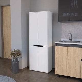 Modern Multistorage Kitchen Pantry Cabinet with Sleek White Finish and ...