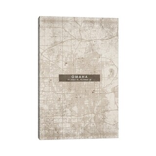 iCanvas "Omaha City Map Abstract Style" by WallDecorAddict Canvas Print ...
