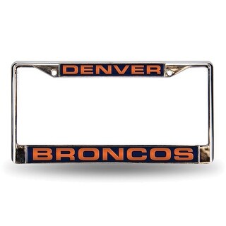 NFL Denver Broncos Blue Laser Chrome Acrylic License Plate Wall Frame ...