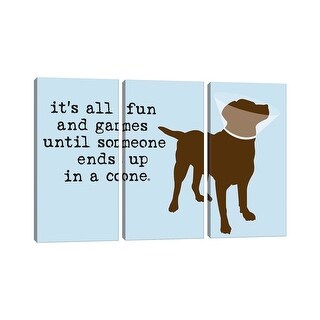 iCanvas "Fun And Games" by Dog is Good and Cat is Good 3-Piece Canvas ...