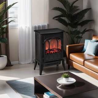 22" Freestanding Fire Place Heater w/ Realistic Logs & LED Flame - Bed ...